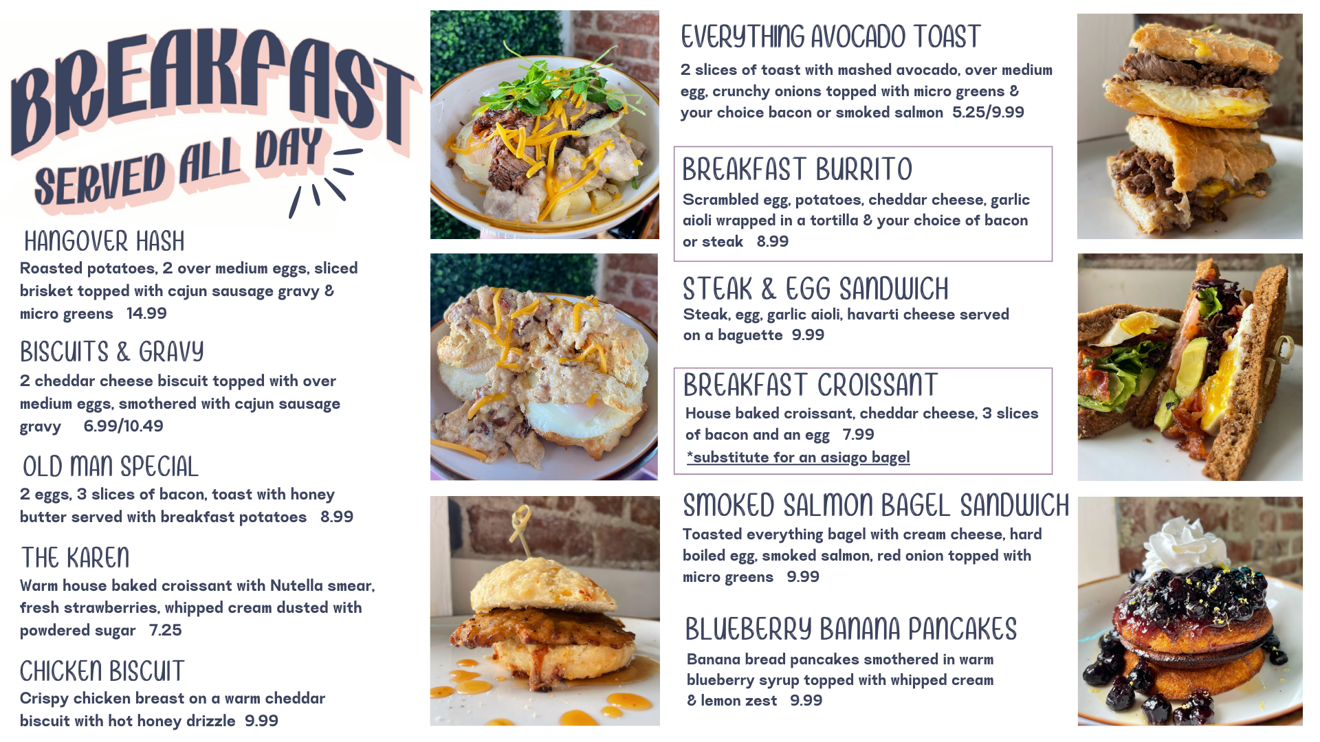 Café Menu — Rosé Café