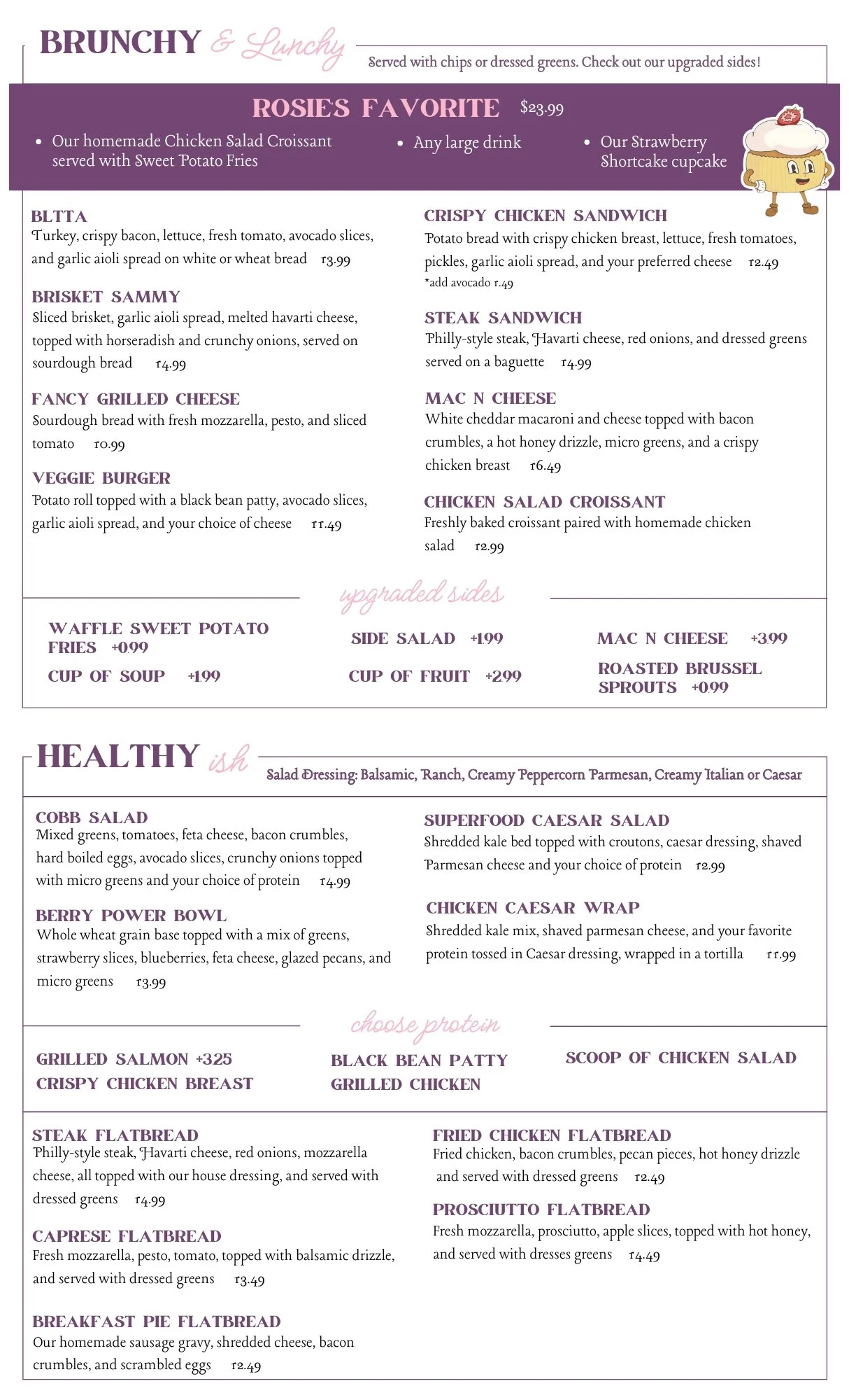 Café Menu — Rosé Café