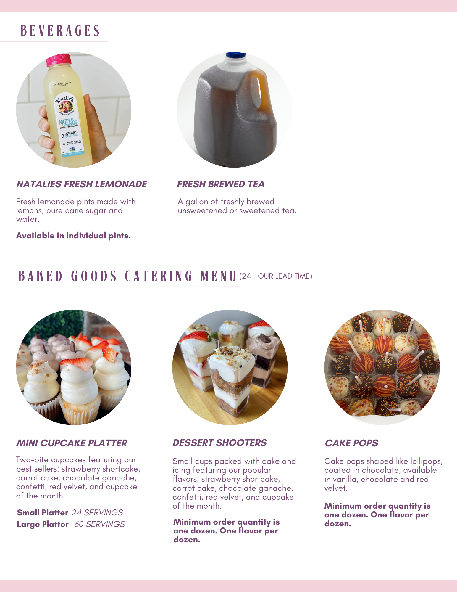 Catering Menu Brochure — Rosé Café