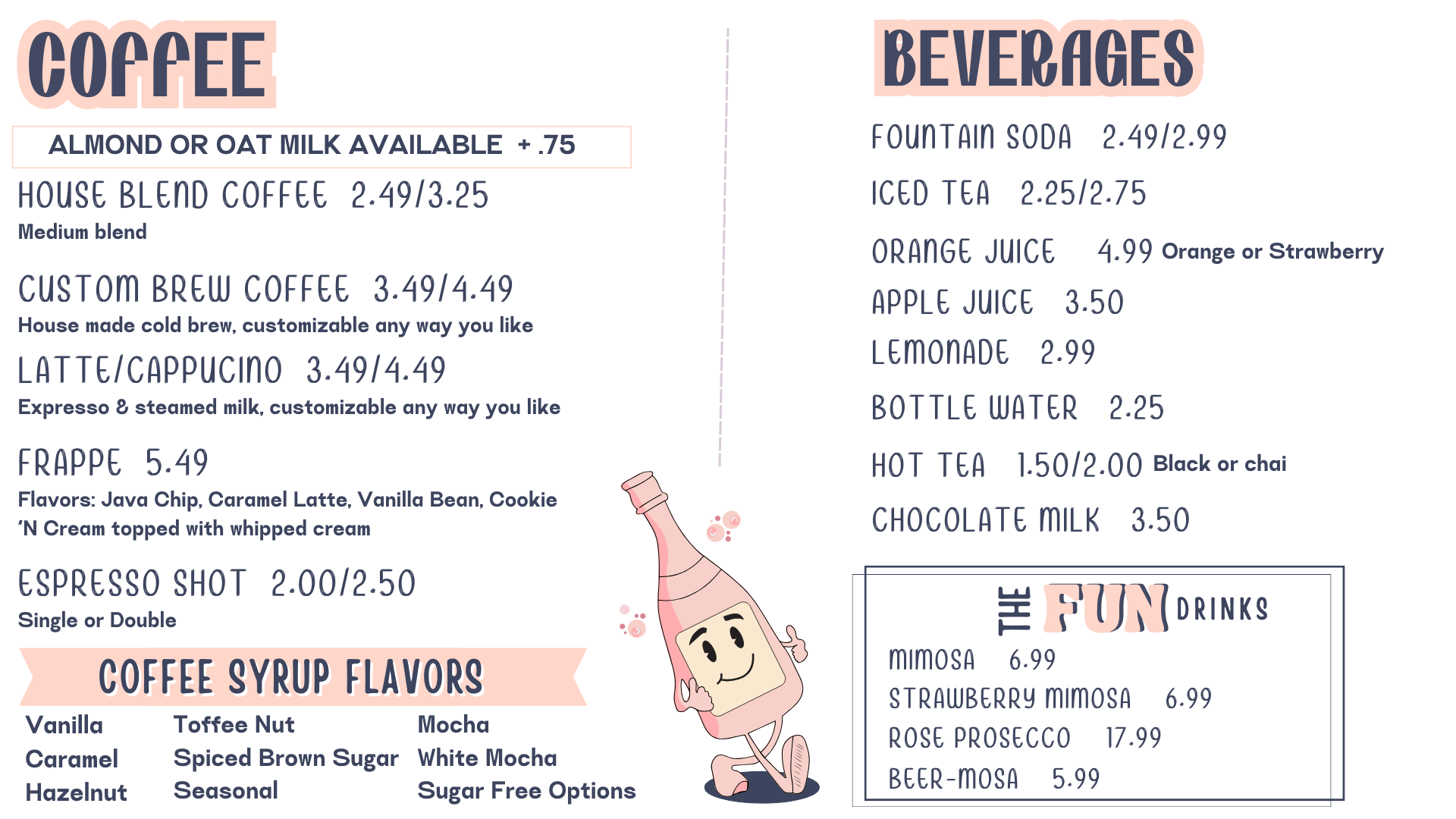 Café Menu — Rosé Café