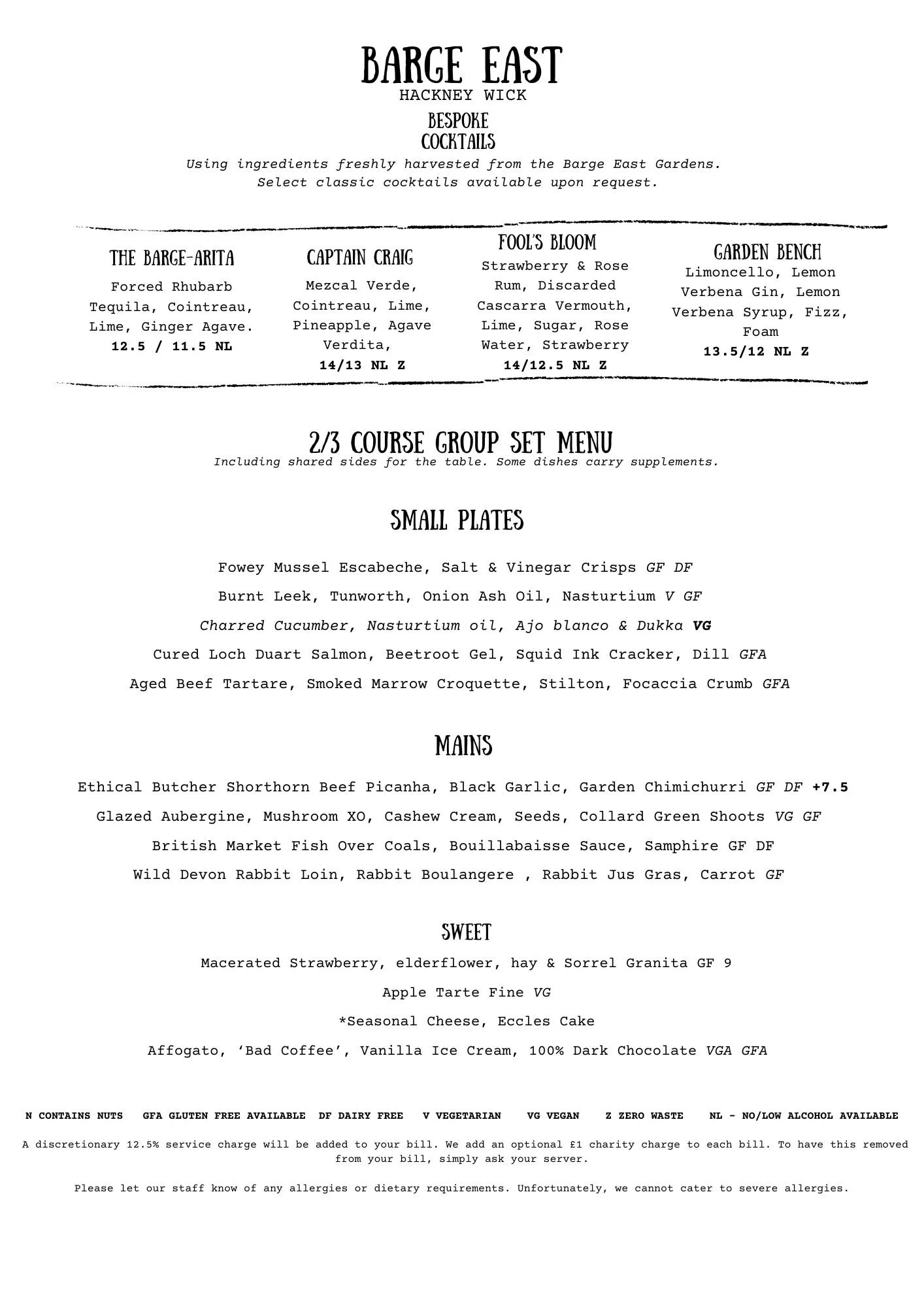 Group Dining at The Barge — Barge East