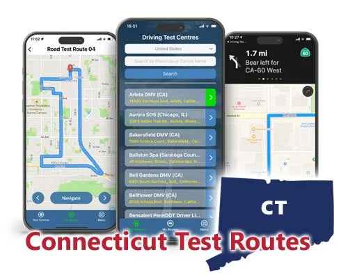 Connecticut Driving Test Routes - Free DMV Route App