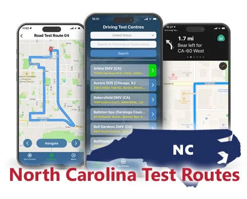 North Carolina Driving Test Routes - DMV Route App