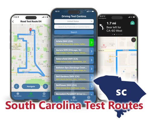 South Carolina Driving Test Routes - SCDMV Route App
