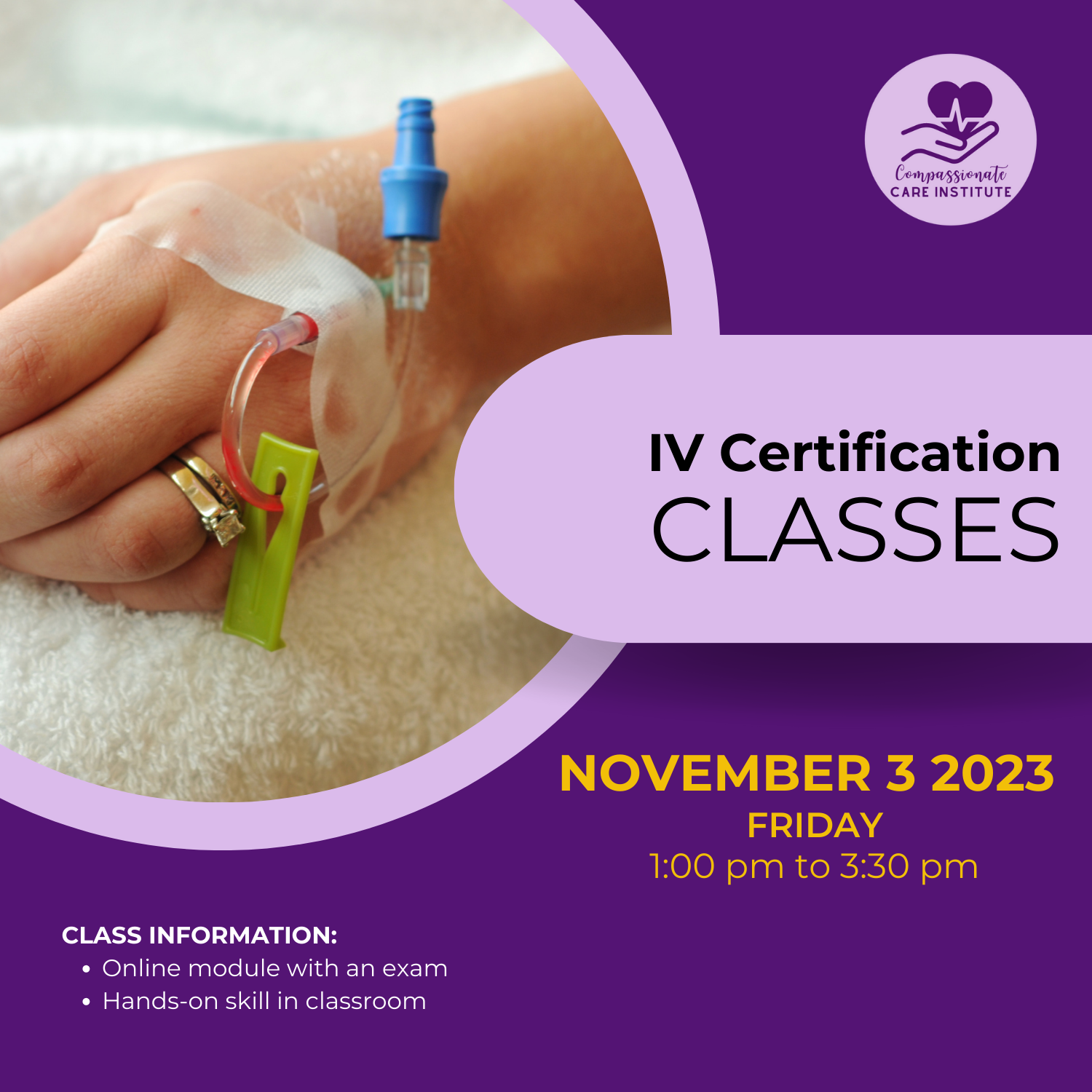 IV Certification — Compassionate Care Institute of NJ