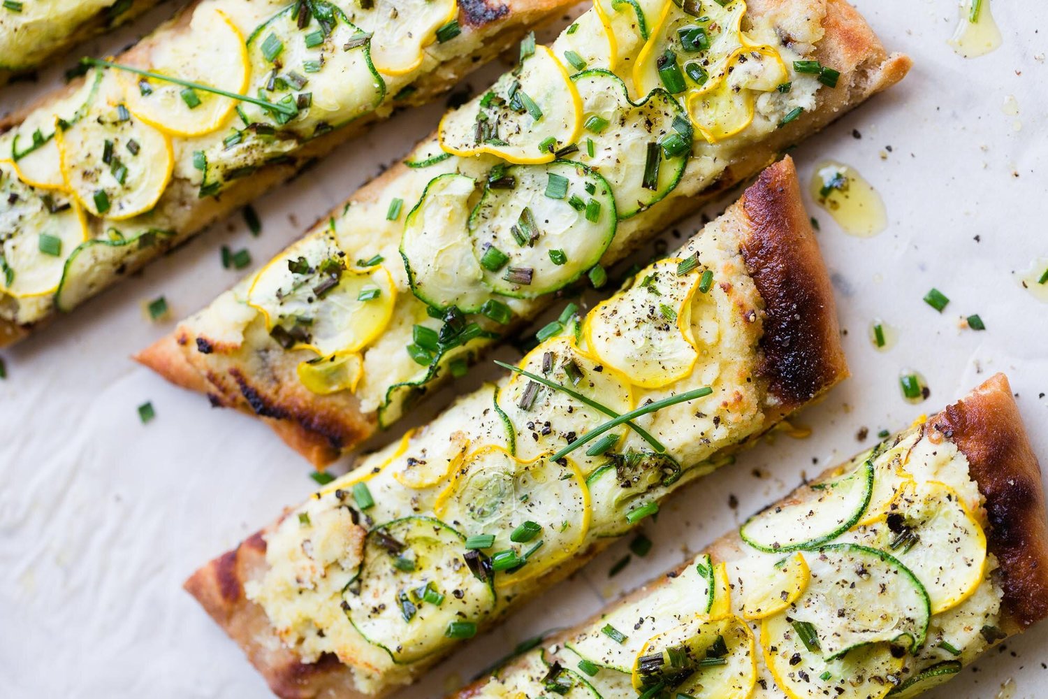 Easy Flatbread with Zucchini & Macadamia Ricotta — Sophie Bourdon
