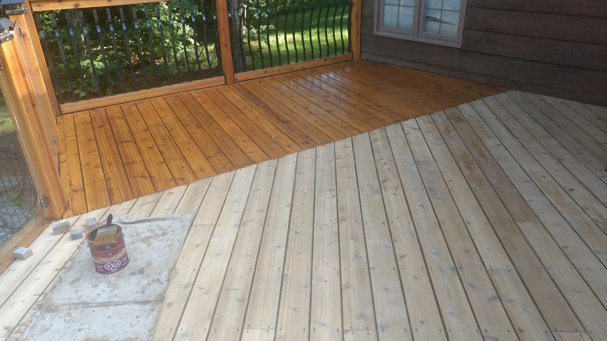 How To Stain A Cedar Deck — Sand & Stain