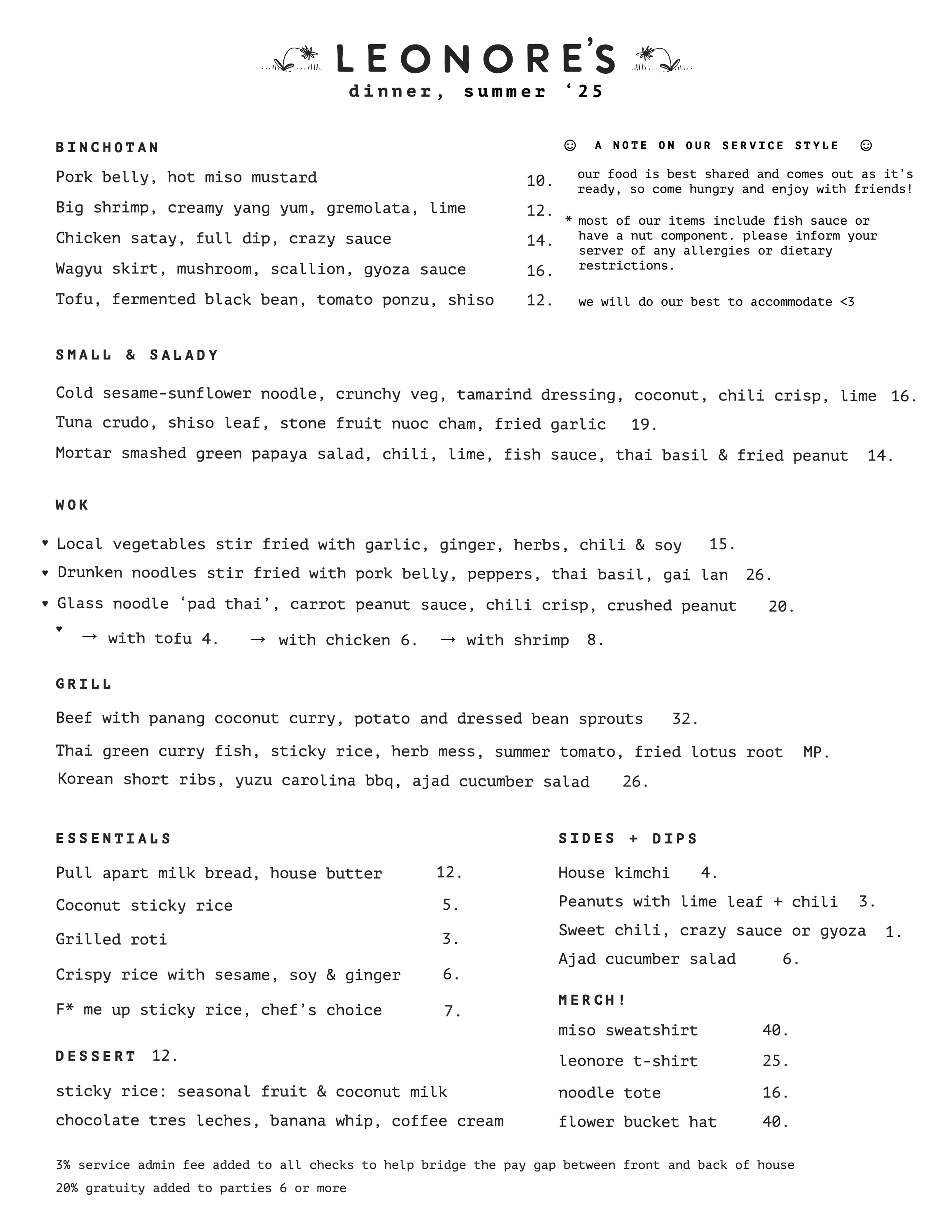 dinner menu | Discover Dinner Options—Reserve Your Table — Leonore's