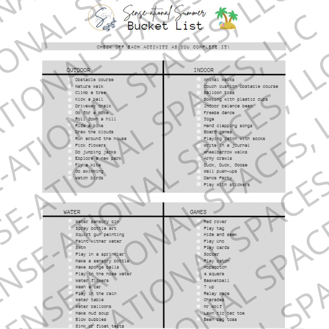 Summer OT Bucket List — SENSE-ational Spaces
