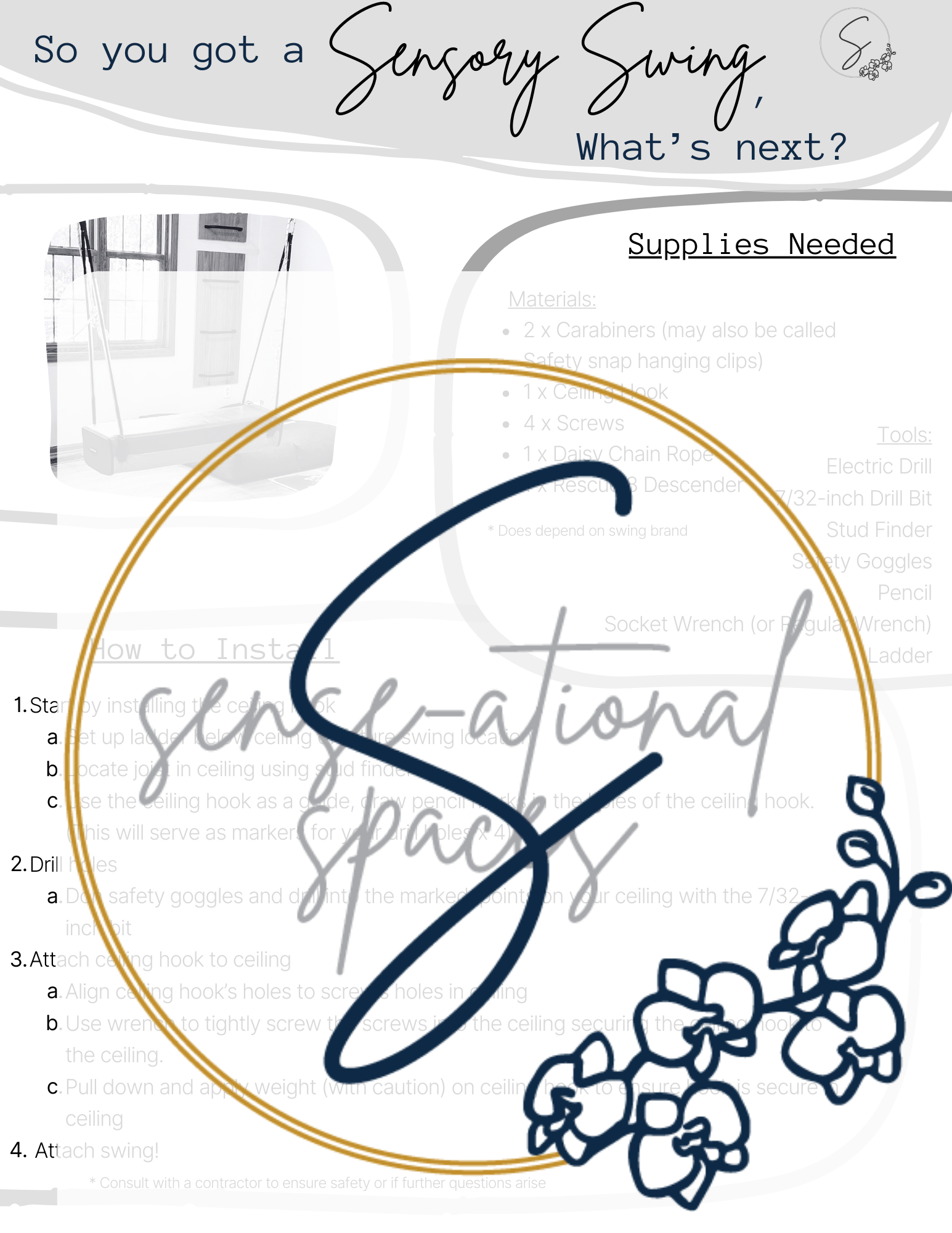 Sensory Swing Installation — SENSE-ational Spaces