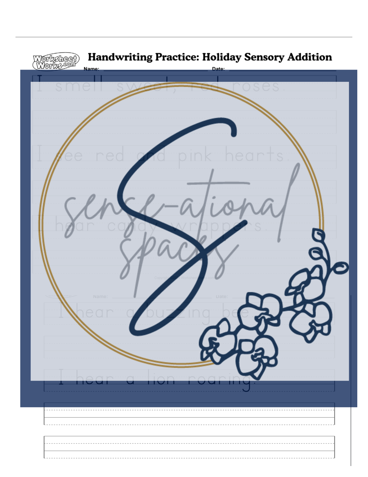 Handwriting Practice Holiday Sensory Addition: Christmas — SENSE ...