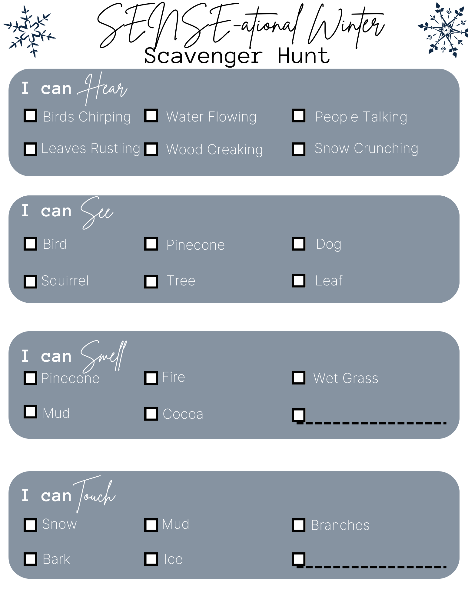 SENSE-ational Winter Scavenger Hunt — SENSE-ational Spaces