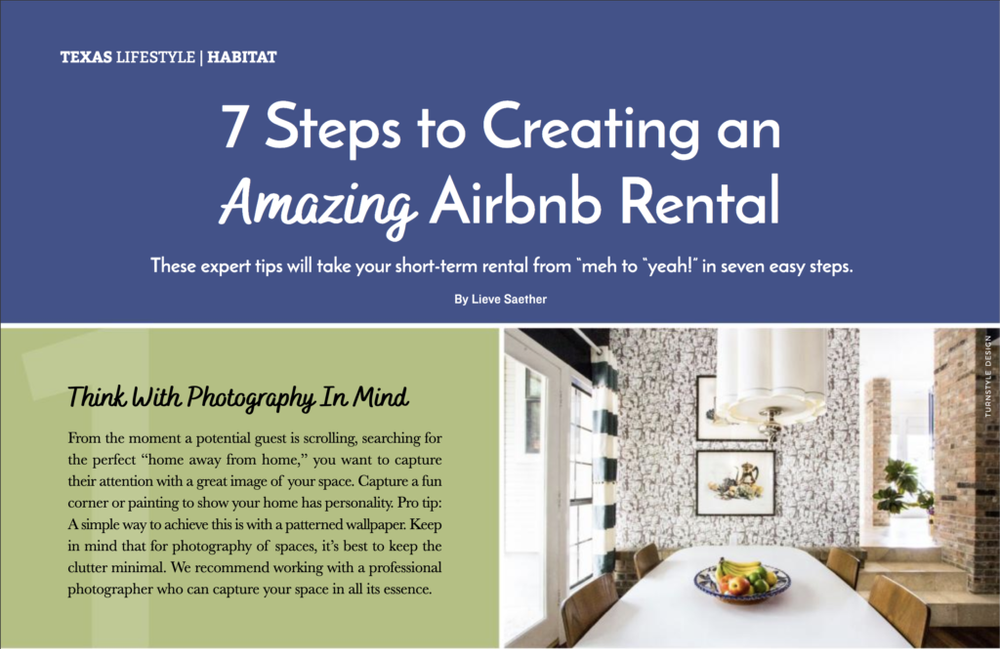 7 Steps To Creating An Amazing Airbnb Rental — Texas Lifestyle Magazine ...