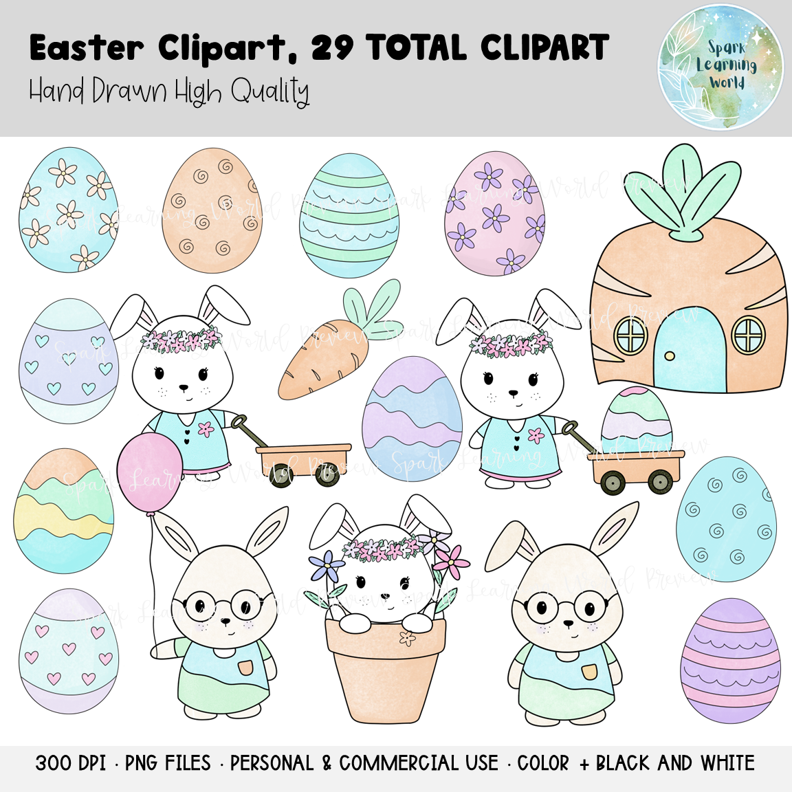 Easter Black And White Clipart