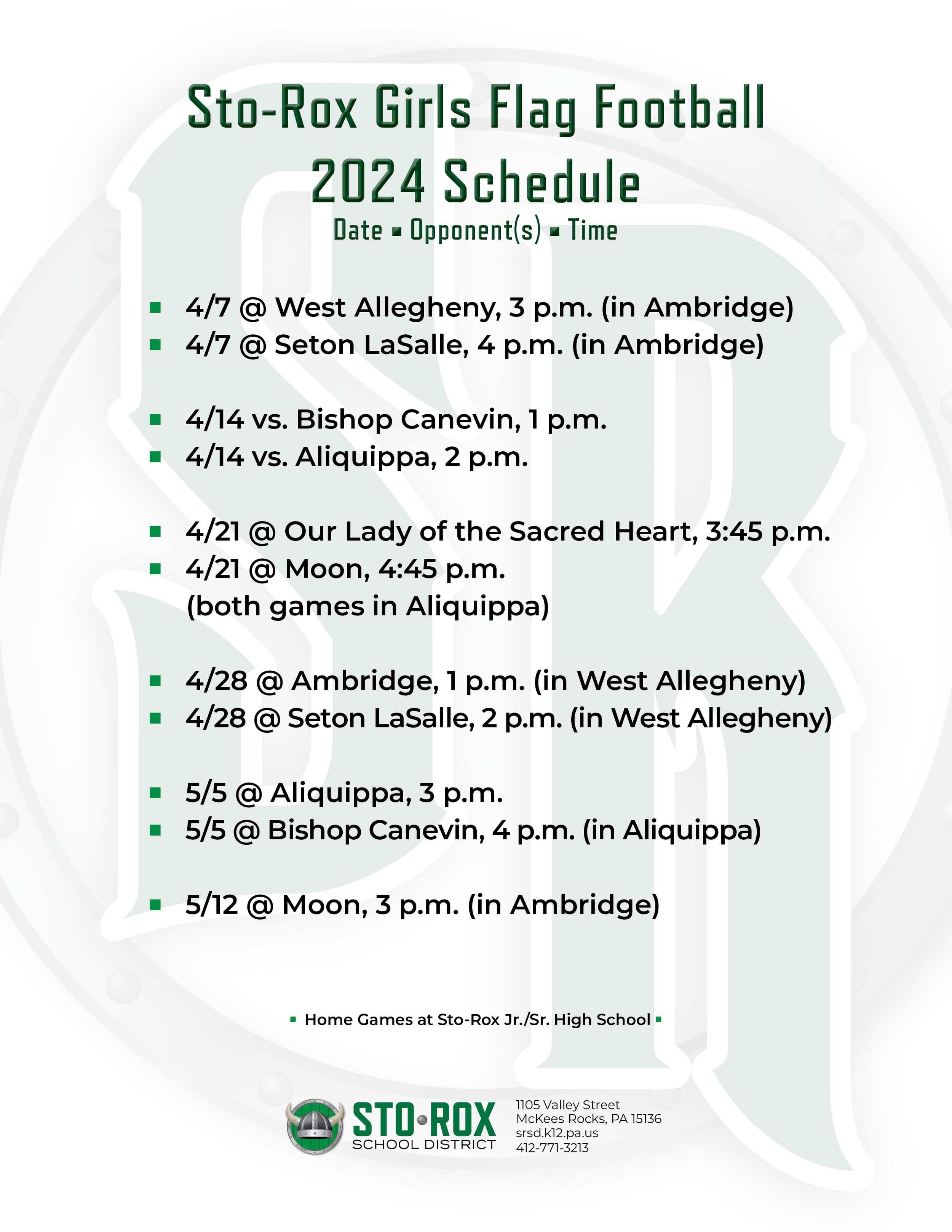 Girls Flag Football — Sto-Rox School District