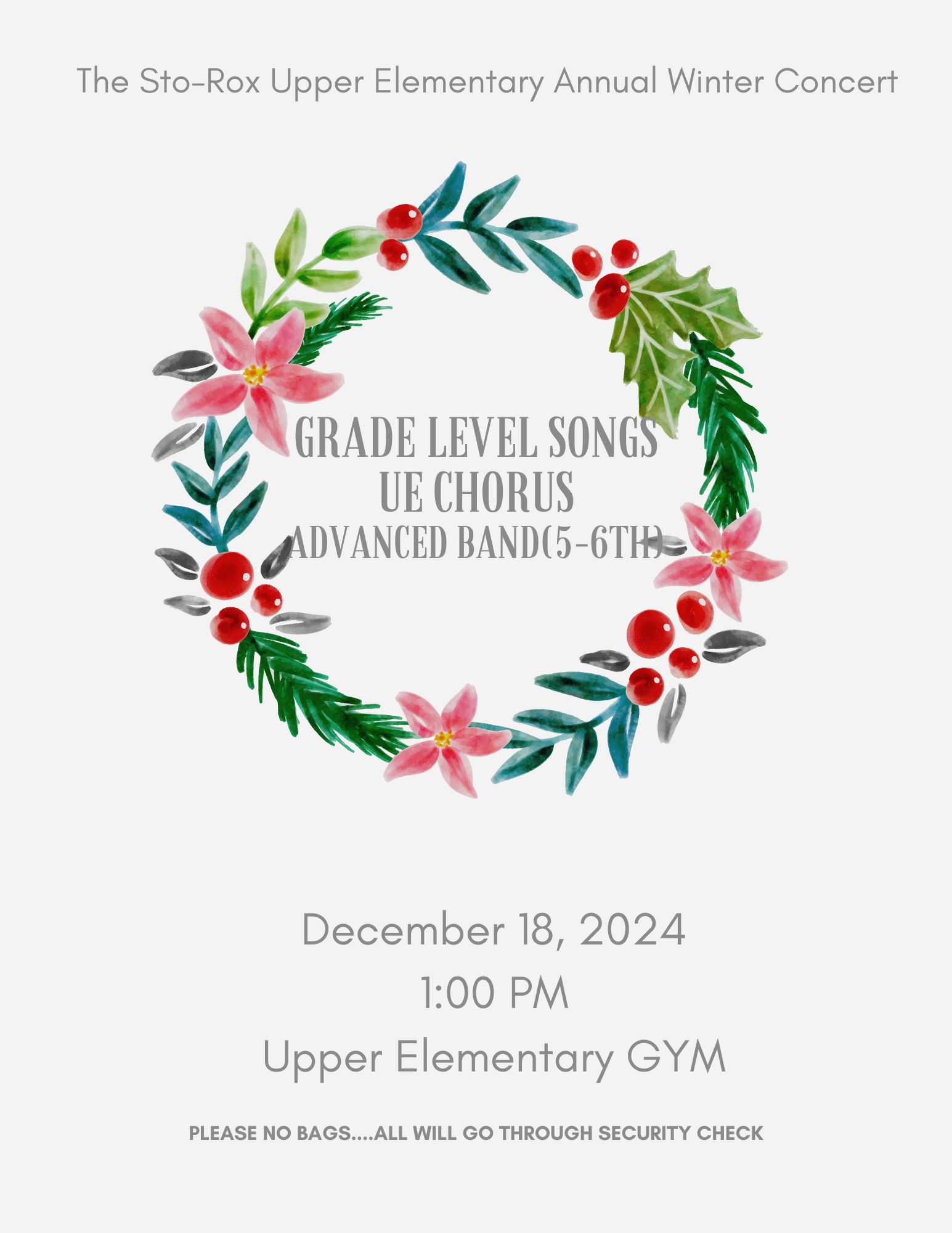 Upper Elementary Winter Concert — Sto-Rox School District