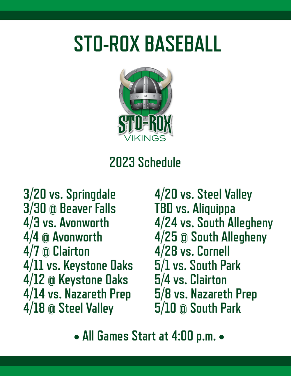 Baseball — Sto-Rox School District