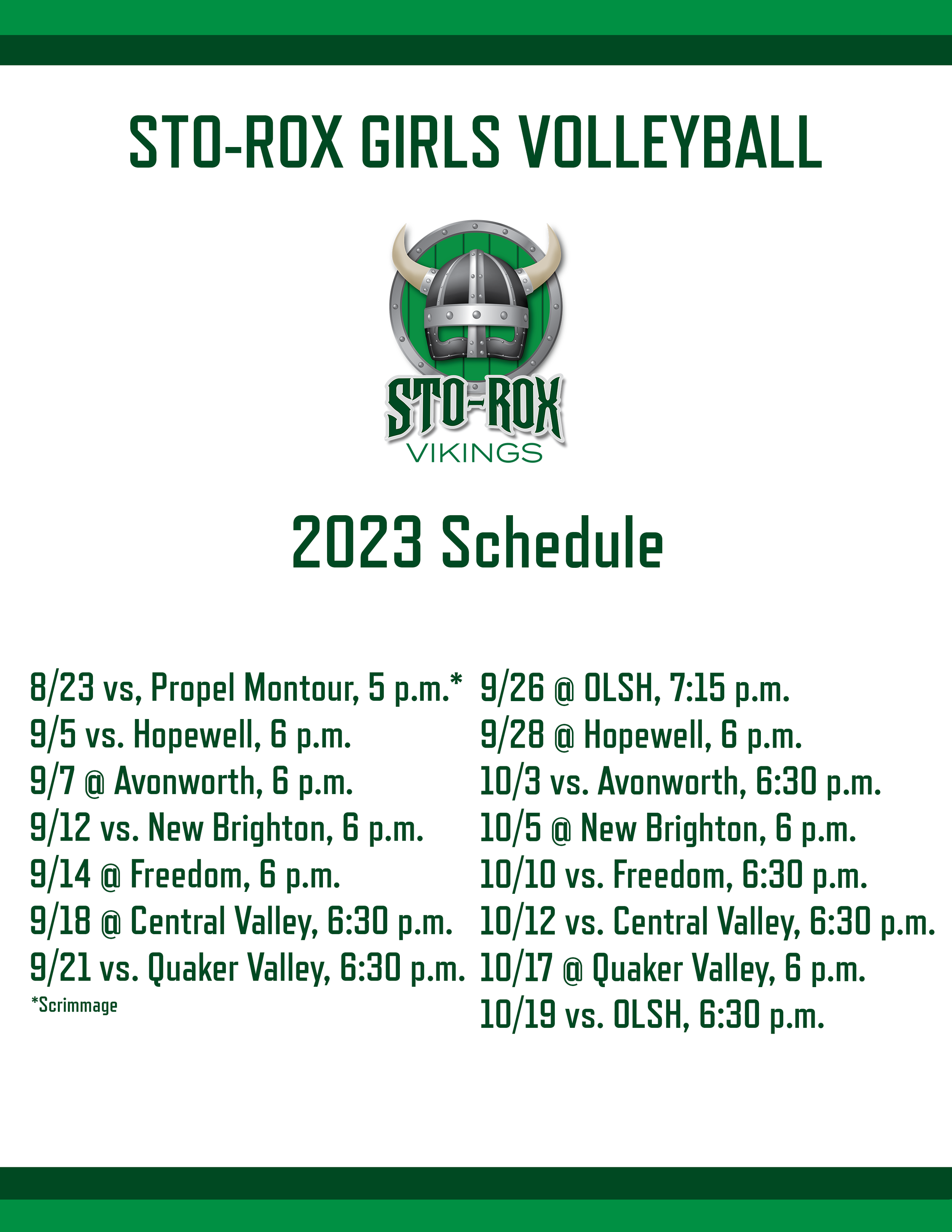 Girls Volleyball — Sto-Rox School District