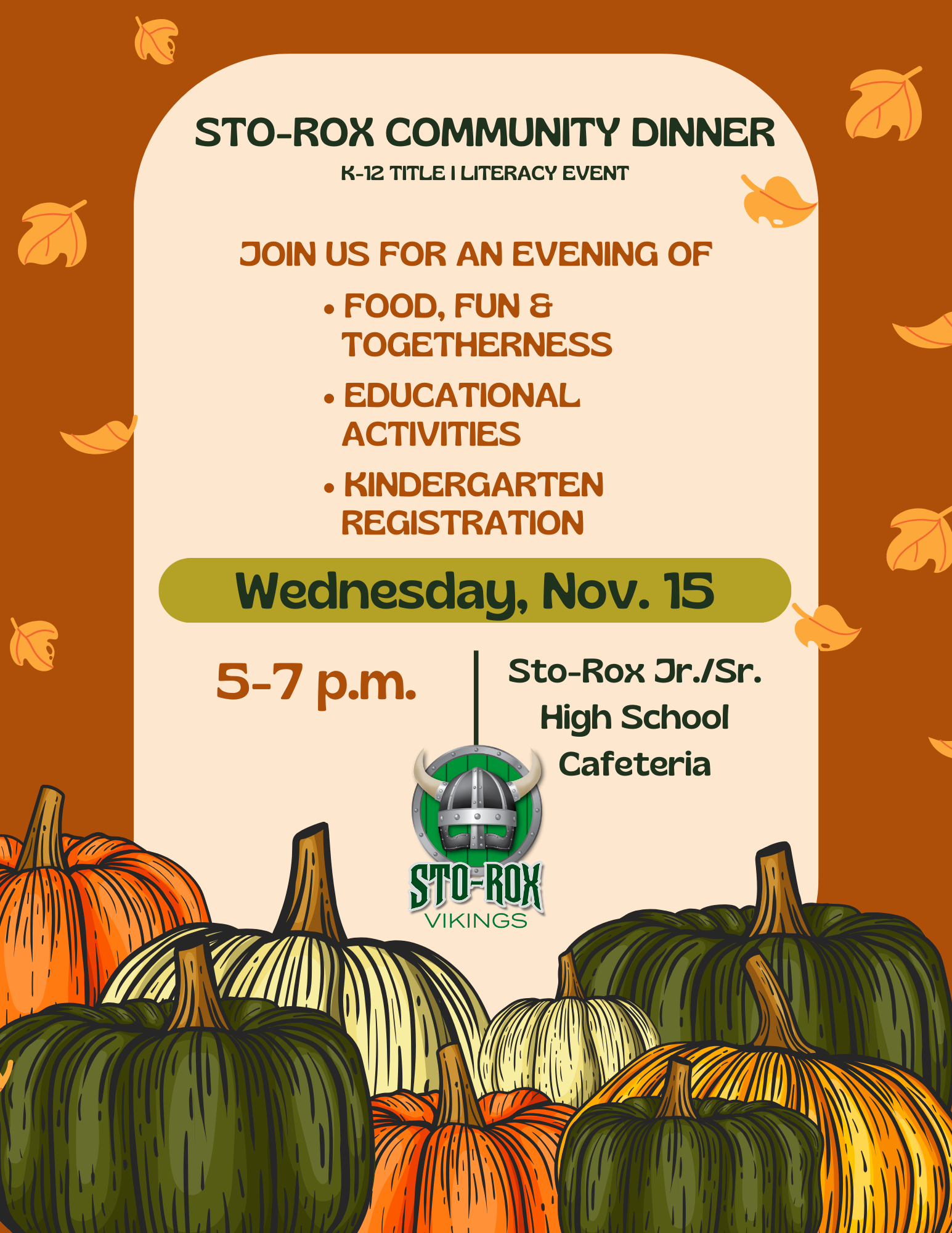 Updated: Sto-Rox Title I Community Dinner Set For November 15 — Sto-Rox ...