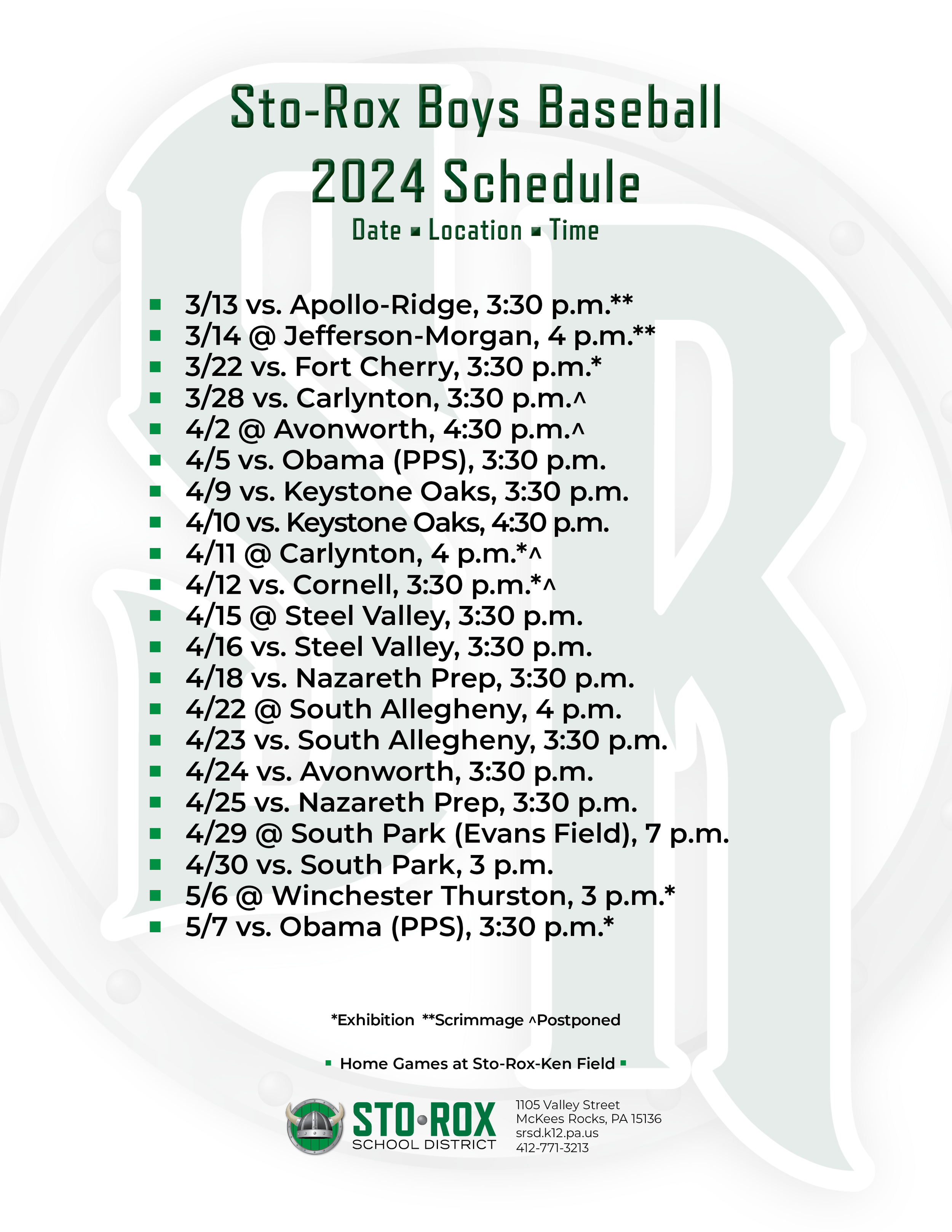 Baseball — Sto-Rox School District