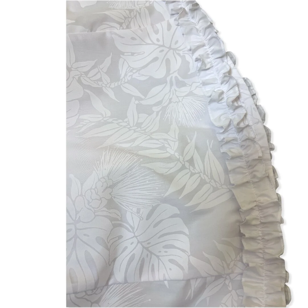 White Half Sleeve Hawaiian Muumuu Dress in Leaf Print — Princess ...