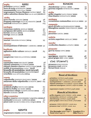 Menu — Mercato Trattoria