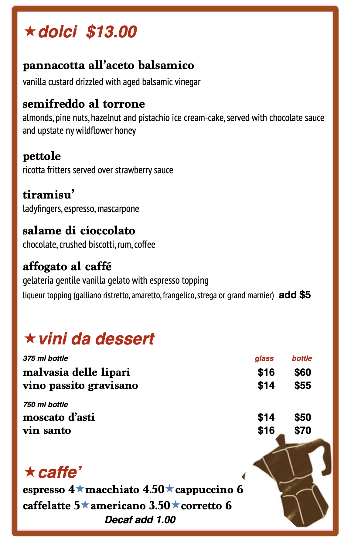 Menu — Mercato Trattoria