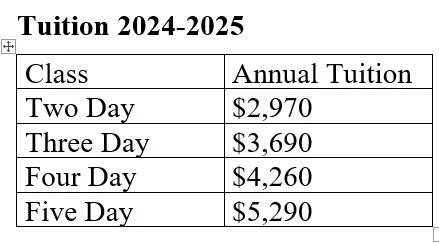 Tuition and Fees — Dogwood Preschool