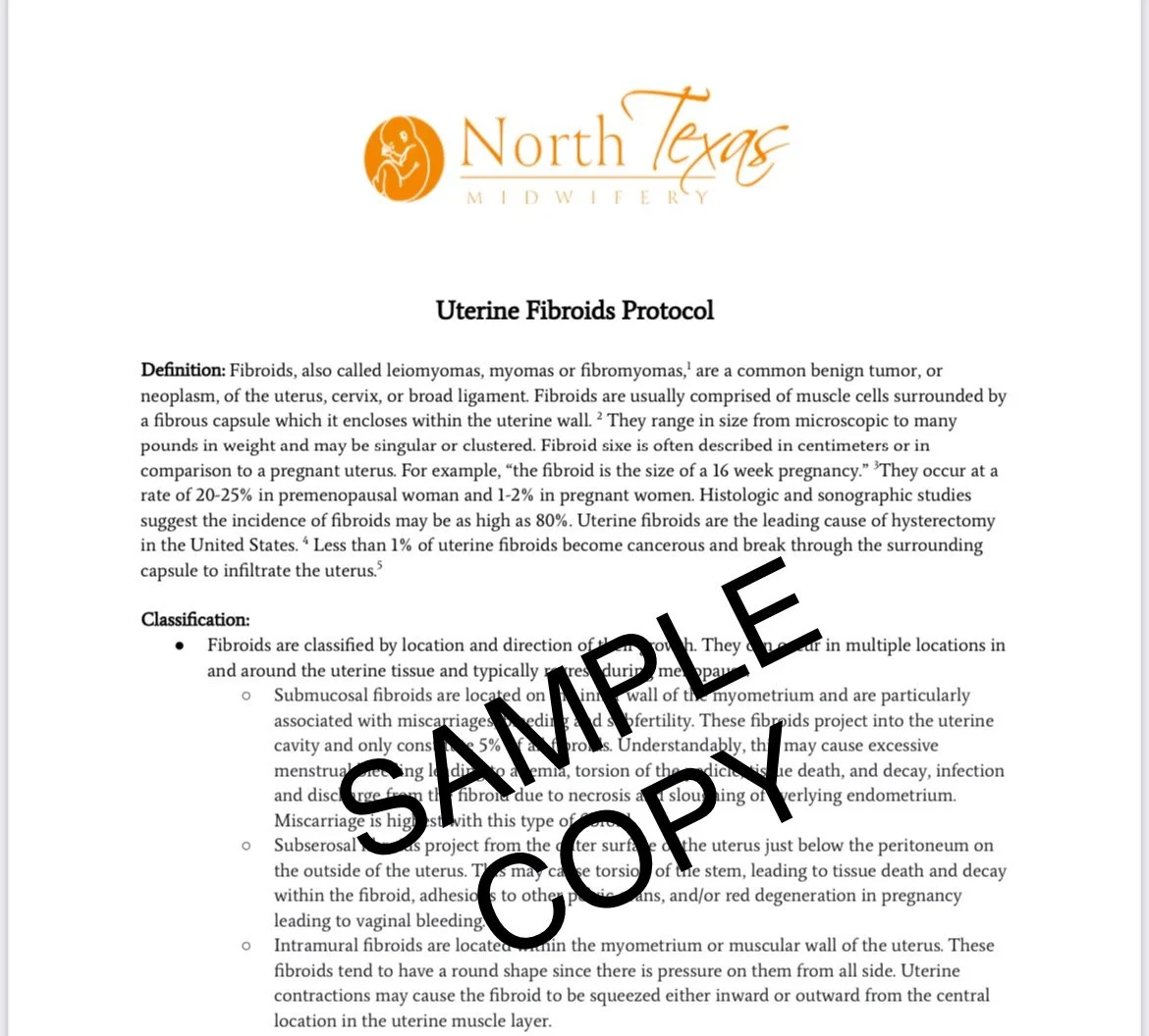 Uterine Fibroid Protocol PDF — North Texas Midwifery