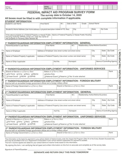 Return Federal Impact Forms to EMMS — Ewa Makai Middle School