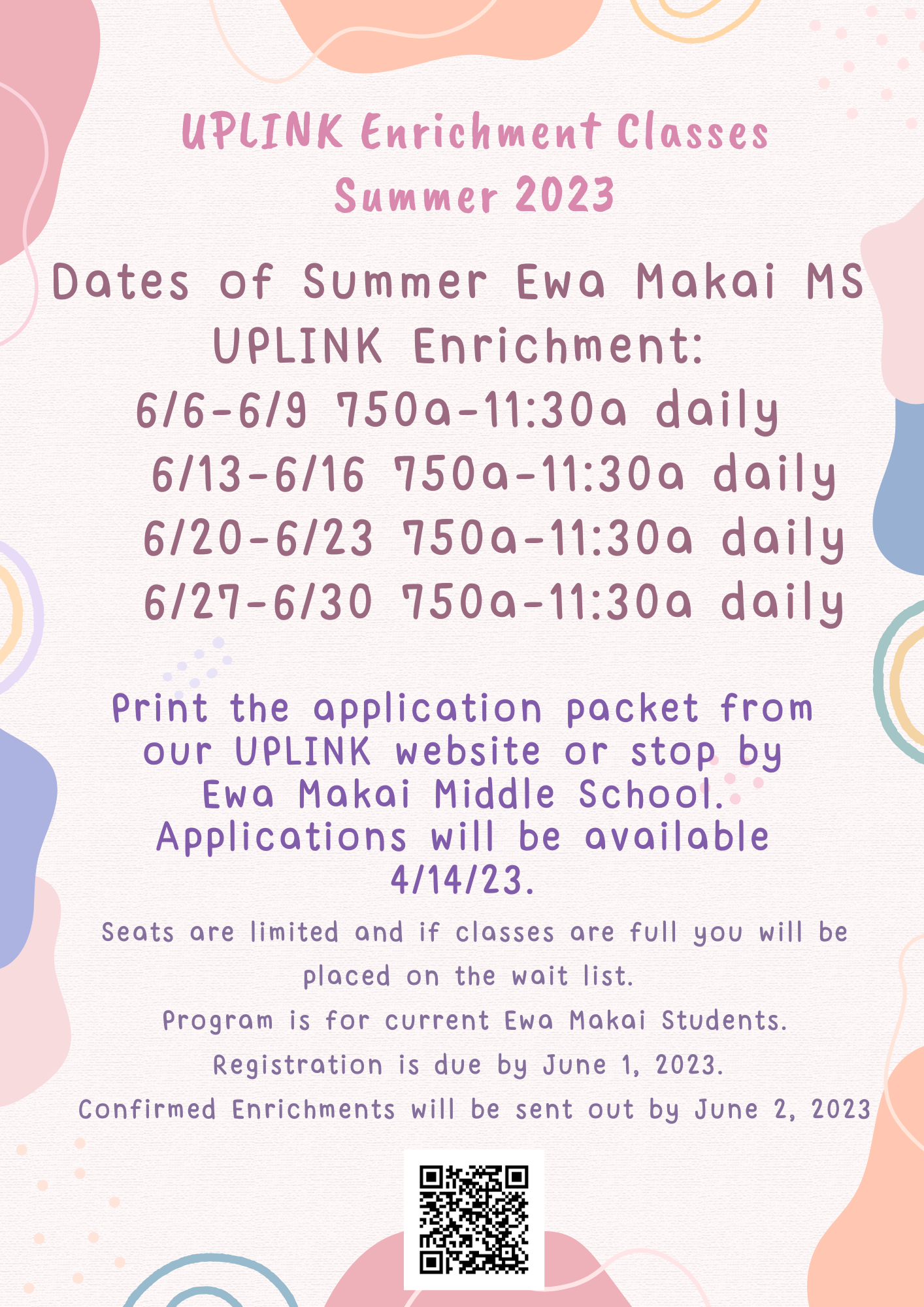Summer Bridge/Enrichment 2023 — Ewa Makai Middle School