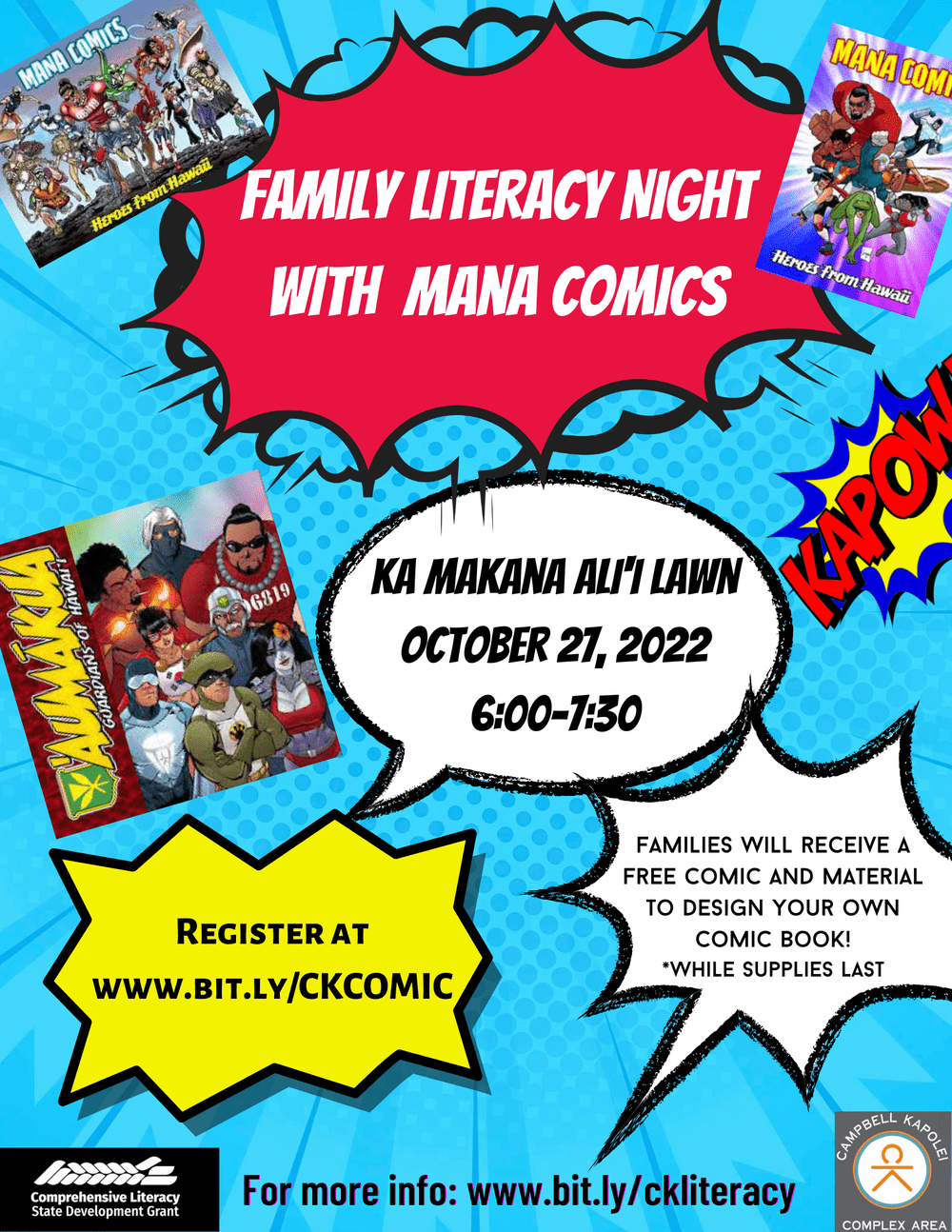 CK Literacy Event - Mana Comics — Ewa Makai Middle School