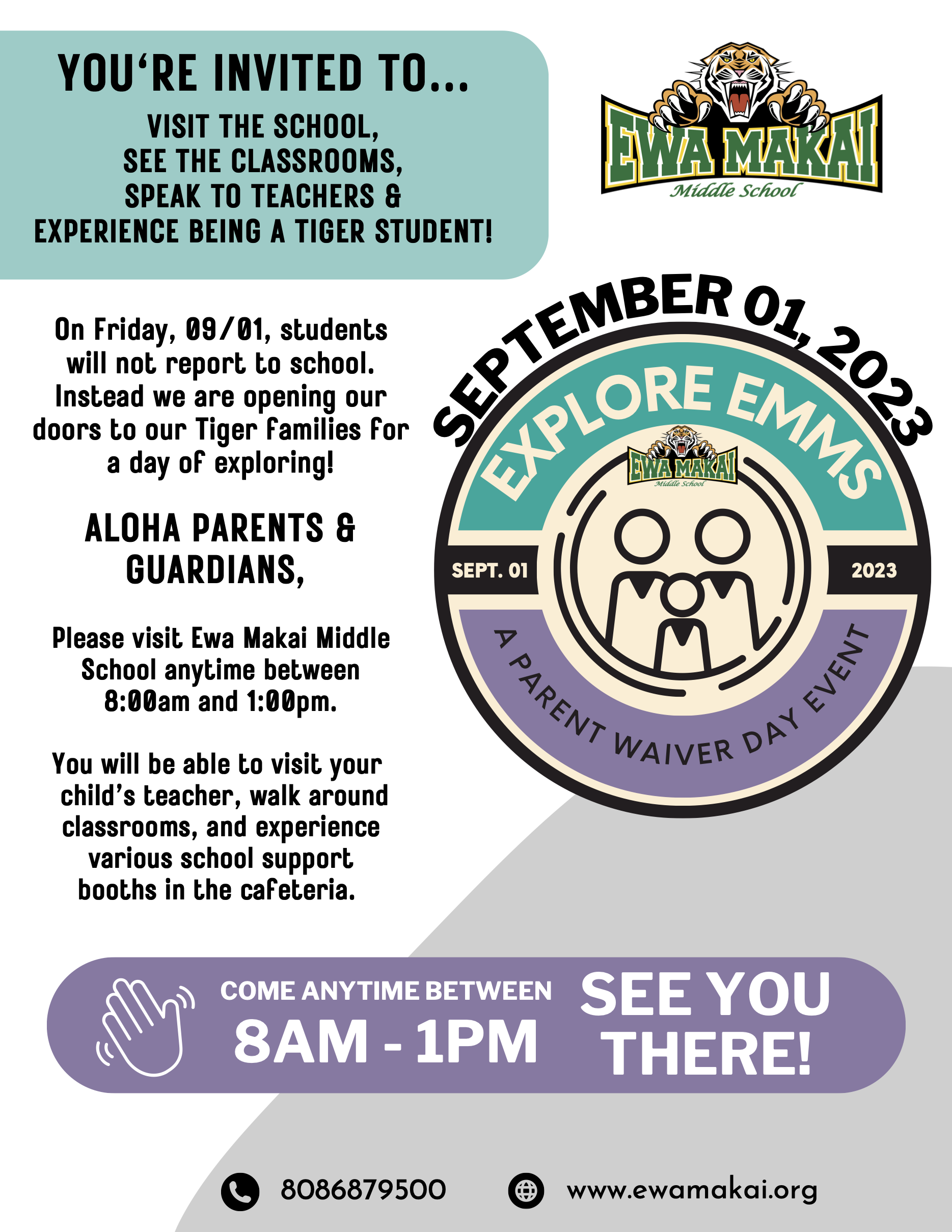Parent Waiver Day Flyer - 9/01 — Ewa Makai Middle School