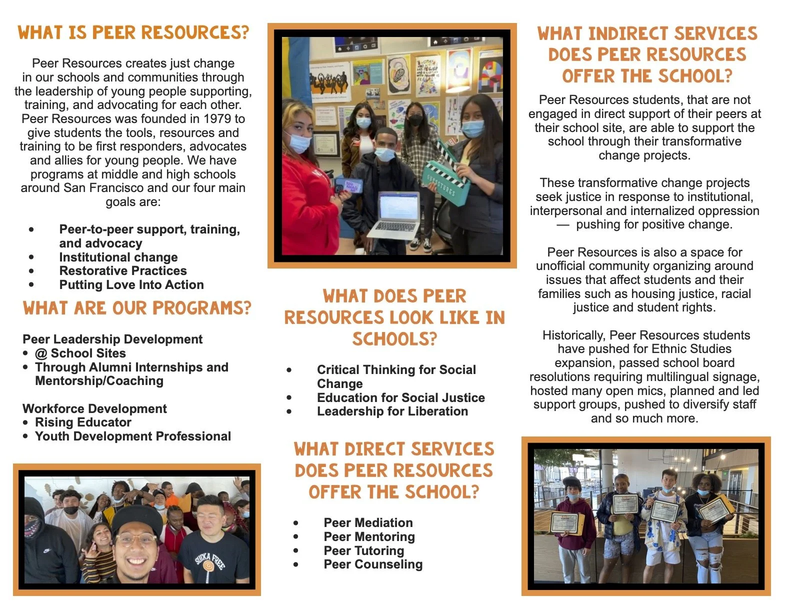 History and Mission — Peer Resources