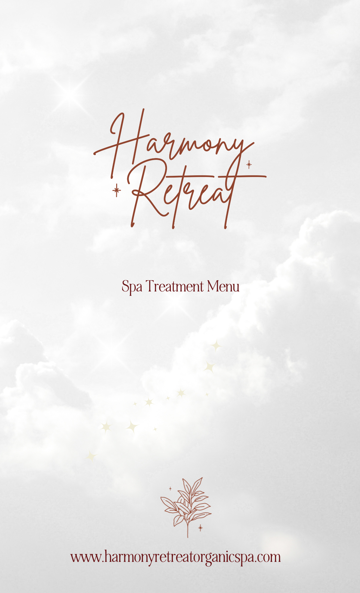 TREATMENT MENU — Harmony Retreat Organic Spa