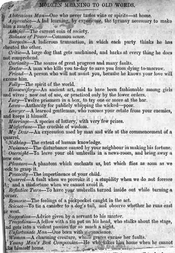 Modern Meaning to Old Words — Nathanville Genealogy