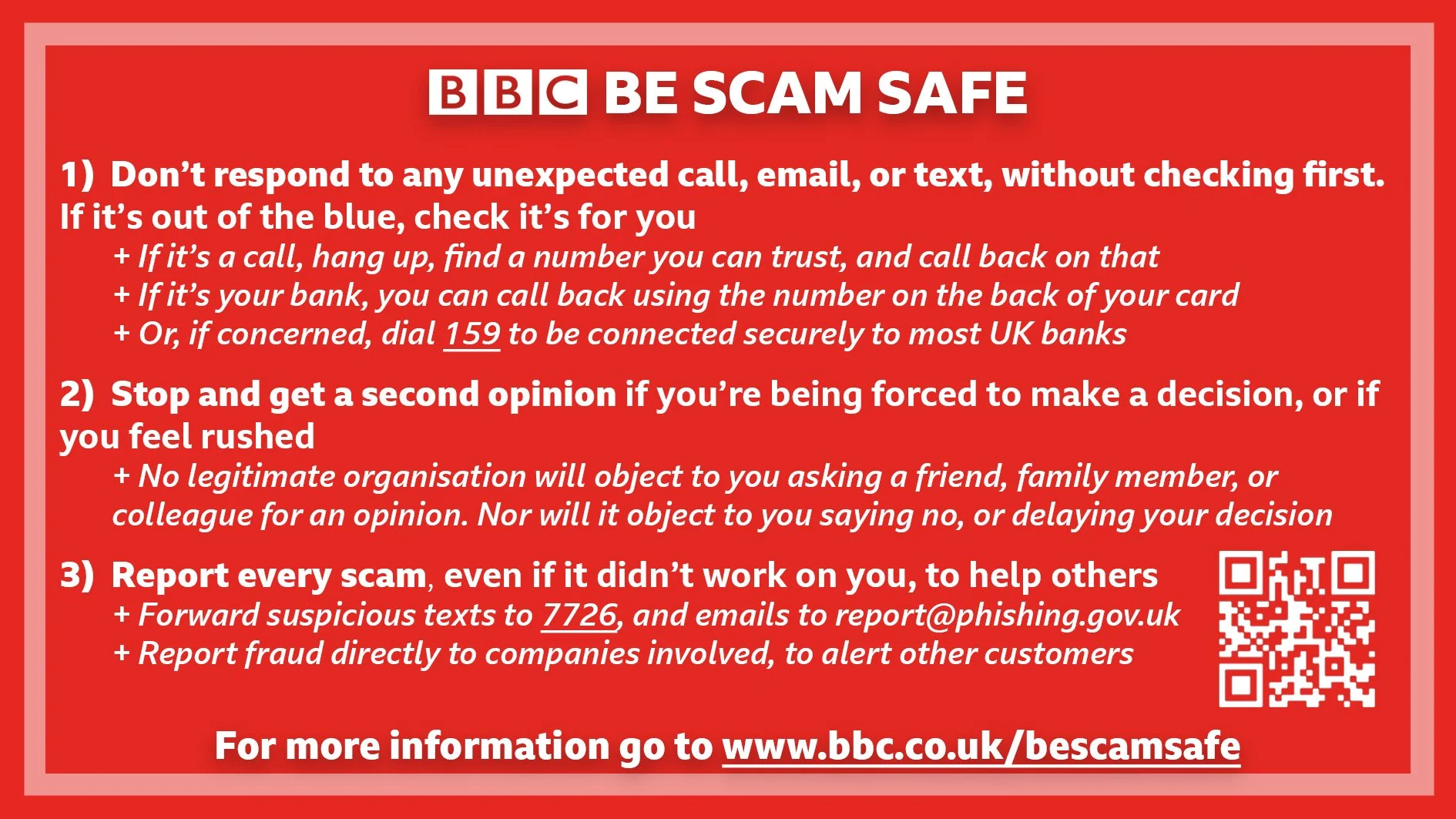 BBC Be Scam Safe — Stop Scams UK