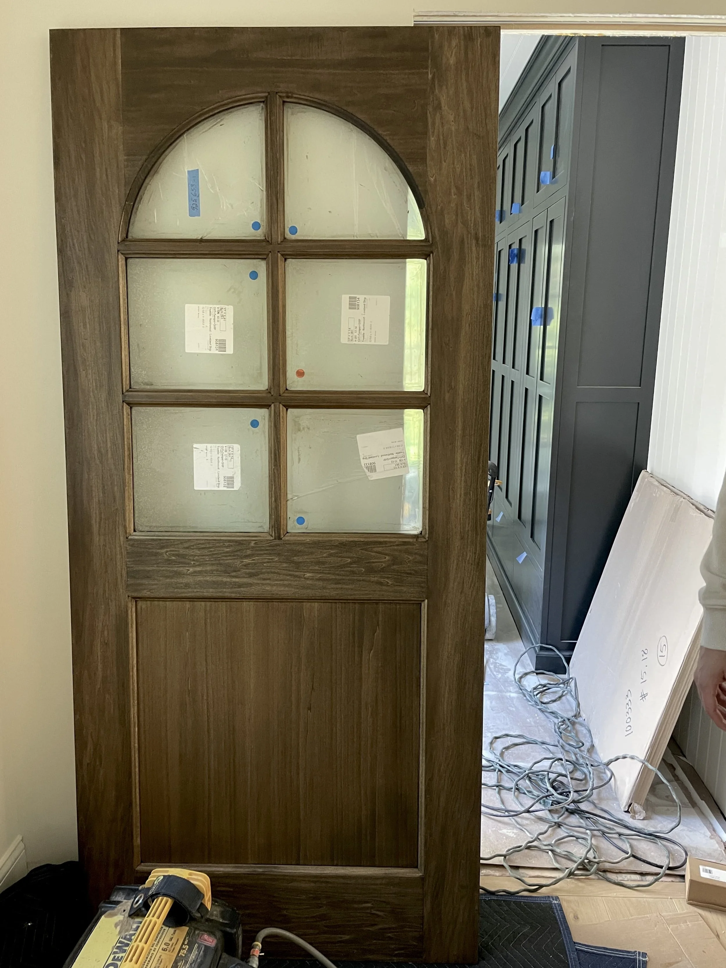 All The Details on Our (Faux) Arched Pocket Door | We're the Whites