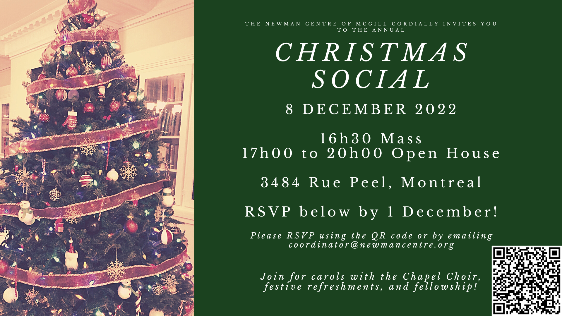 Annual Christmas Social — Newman Centre of McGill University