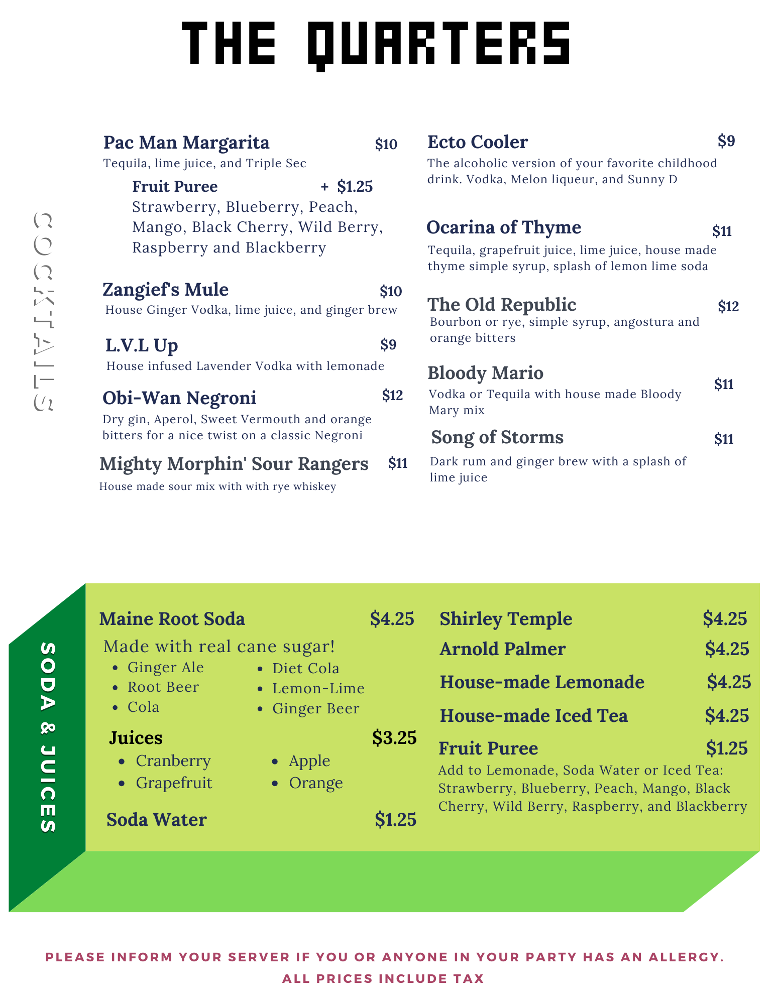 Menu — The Quarters