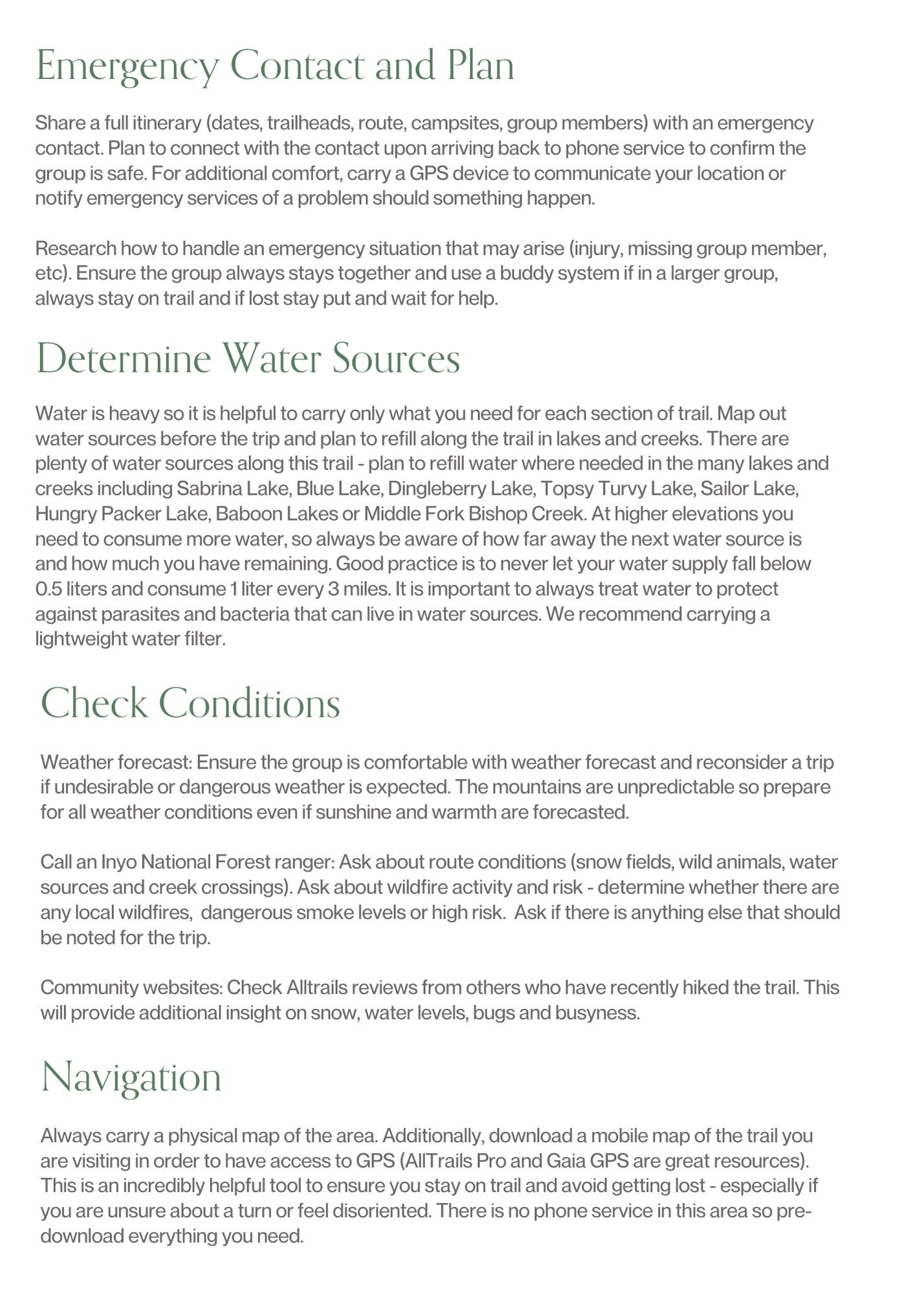 Backpacking Guide for Hungry Packer Lake and Baboon Lakes in Inyo ...