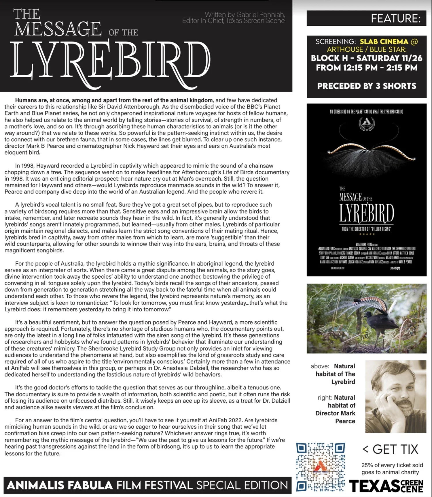 Australia’s most eloquent bird (Texas Screen Scene) — The Message of ...