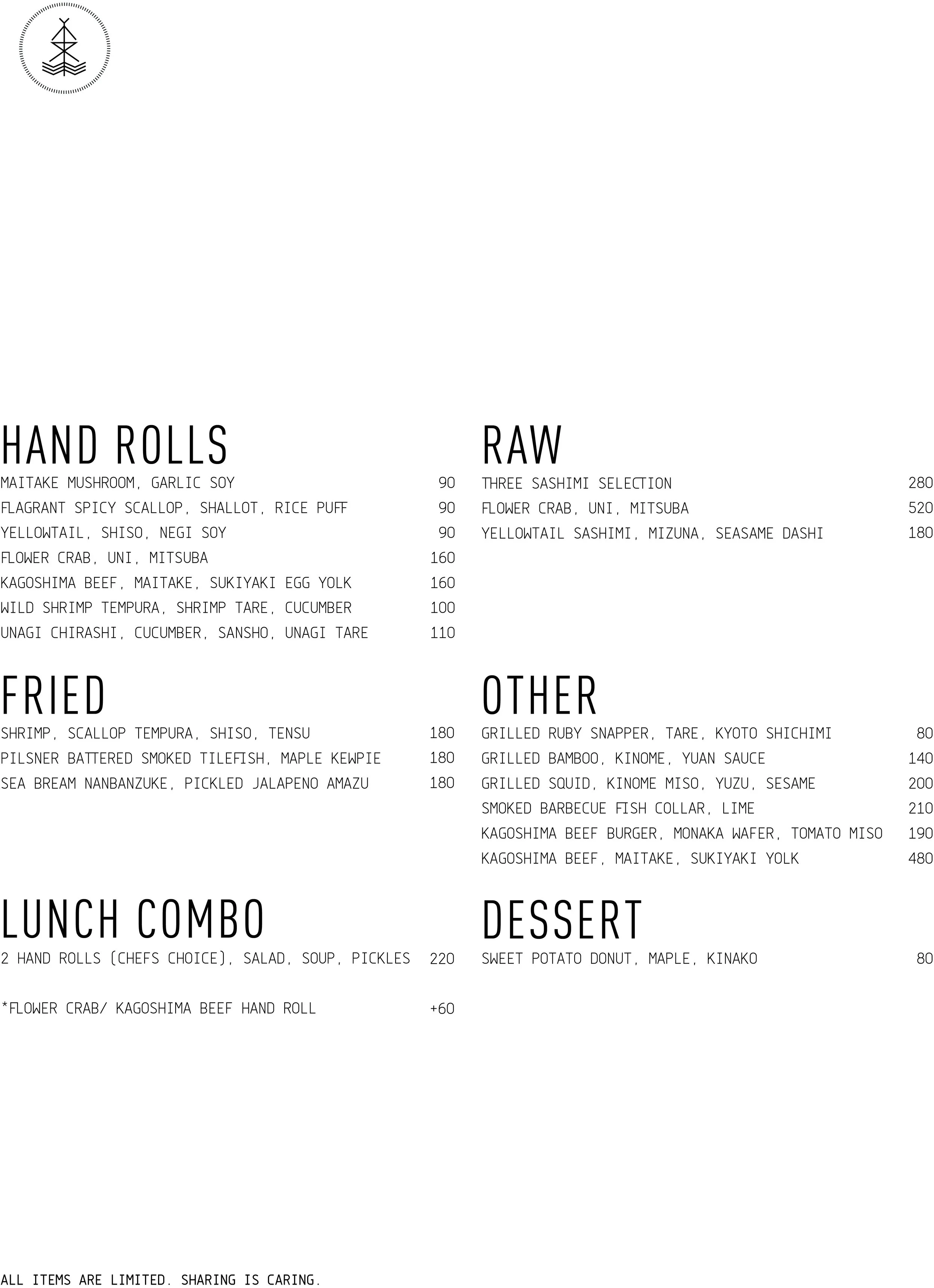 Daily Menu — RŌNIN