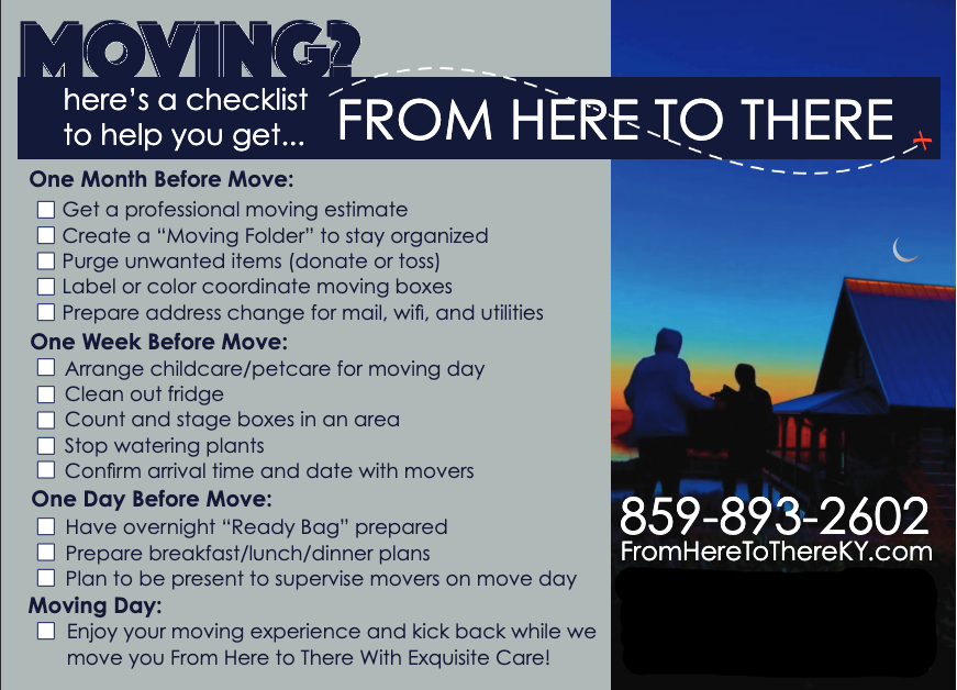 Moving Checklist — Moving Company Lexington, KY | Local Movers & Cross ...
