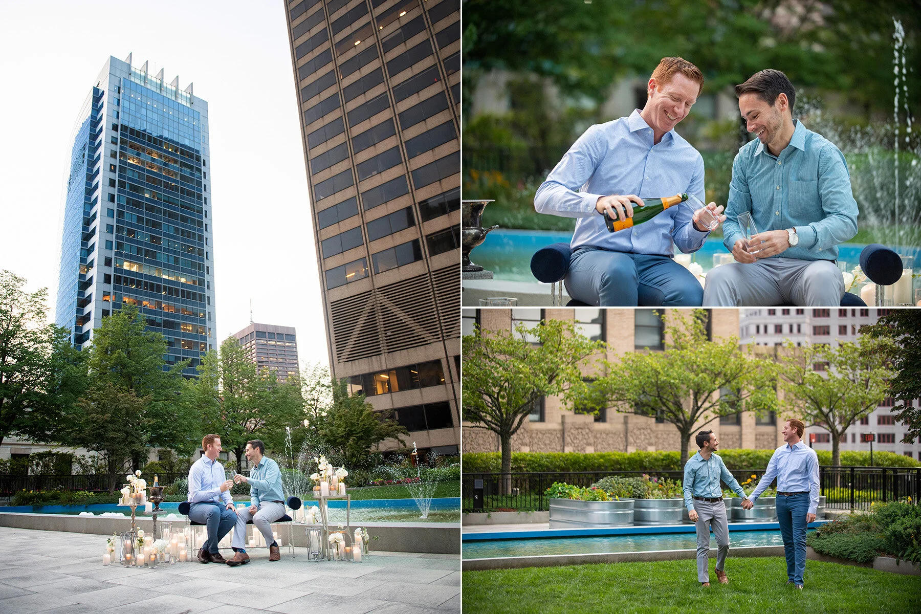 A same-sex proposal at a Boston reflecting pool — BOSTON PROPOSAL CONCIERGE