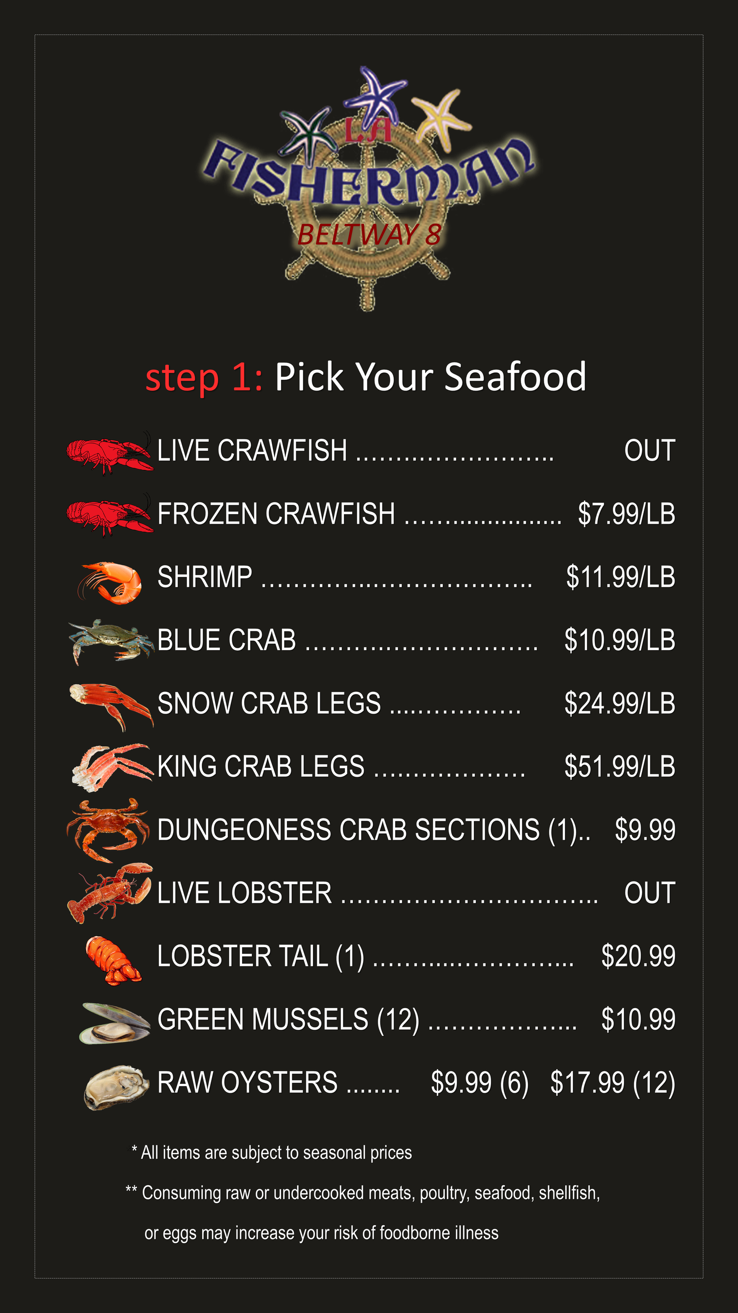 LA Fisherman - Beltway 8 Menu — LA Fisherman