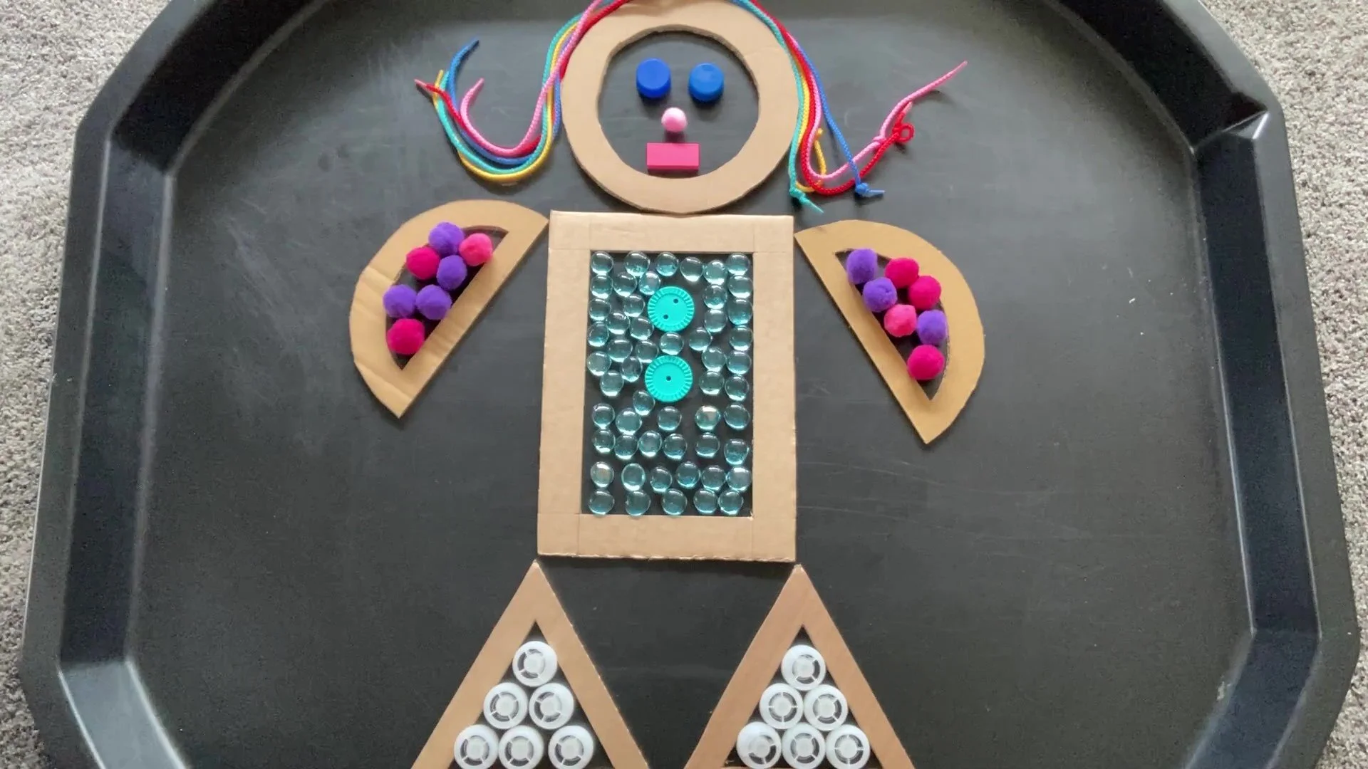 Playing with Cardboard Shapes and Loose Parts — Easy Play Ideas