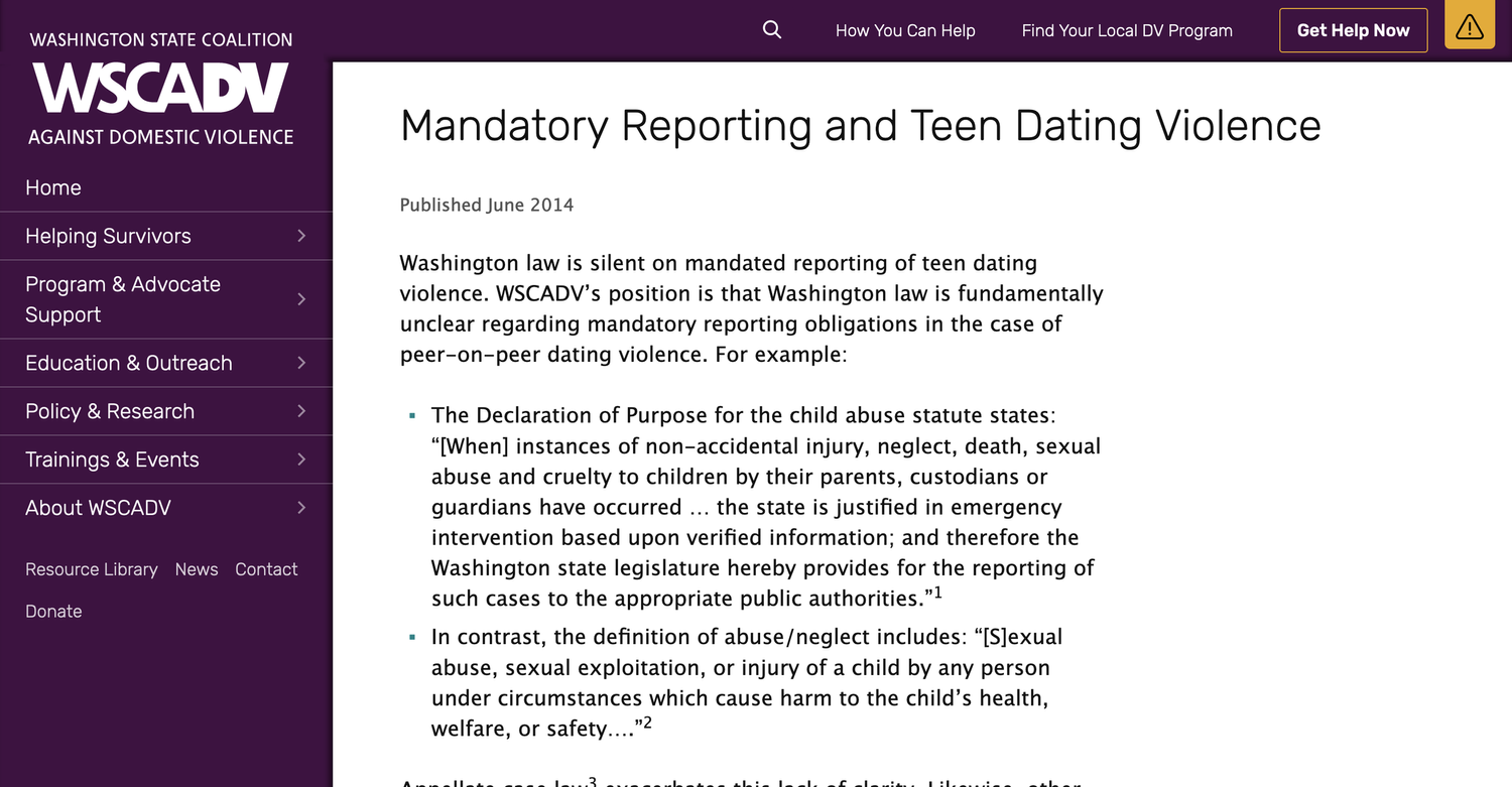Resources — Mandatory Reporting is Not Neutral