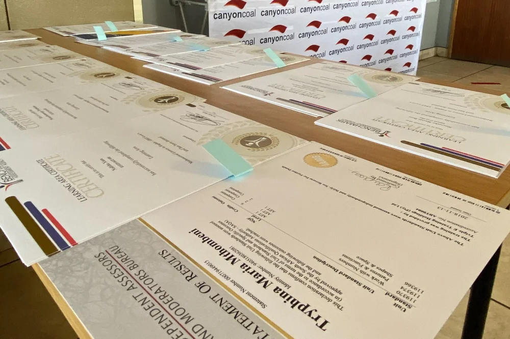 ABET certificates handover — Canyon Coal