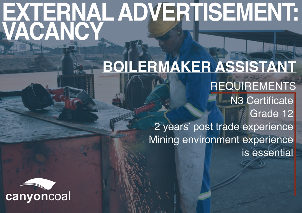 Vacancy: Boilermaker Assistant — Canyon Coal